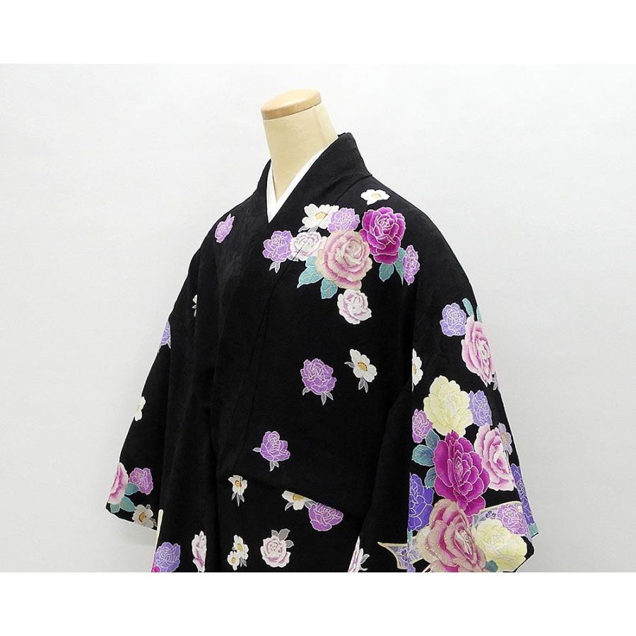 振袖 正絹 薔薇熨斗目模様 身丈168cm 裄丈70cm 振袖 美品 リサイクル 着物 e0908 振袖 正絹 薔薇熨斗目模様 身丈168cm 裄丈70cm 美品 リサイクル 中古