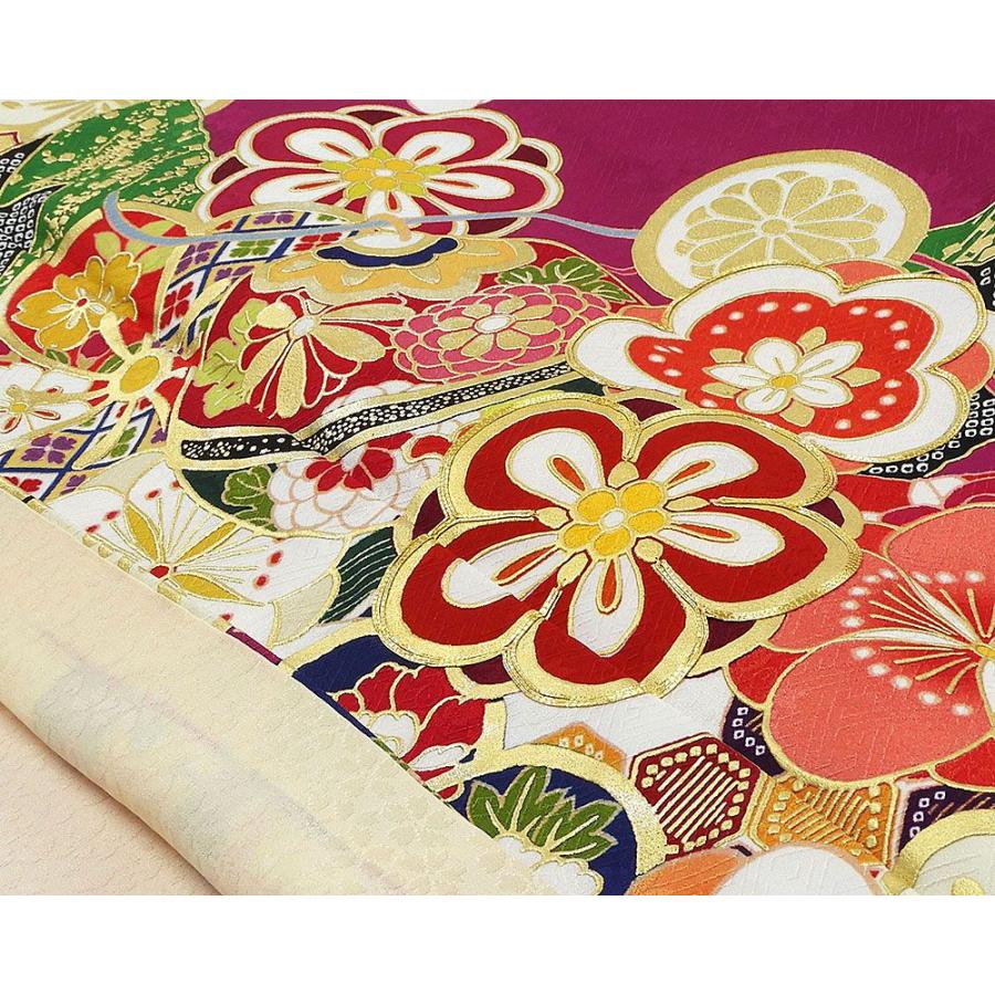 振袖 正絹 四季花手毬模様 身丈168.5cm 裄丈66cm 美品 リサイクル 着物 e0971 : きもの翔鶴 - 通販 - Yahoo ...