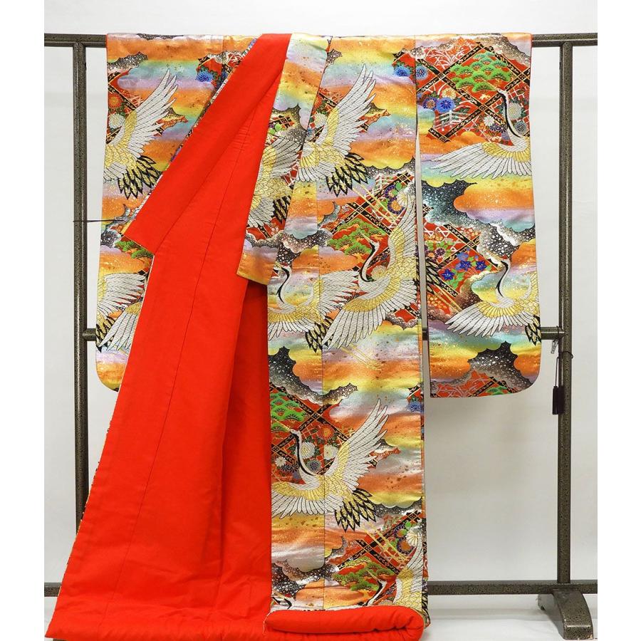 色打掛 正絹 雲取舞鶴四季花模様 打掛 花嫁衣裳 婚礼 リサイクル 中古 ブライダル ウエディング 着物 e3130 : e3130 : きもの翔鶴 - 通販 - Yahoo!ショッピング