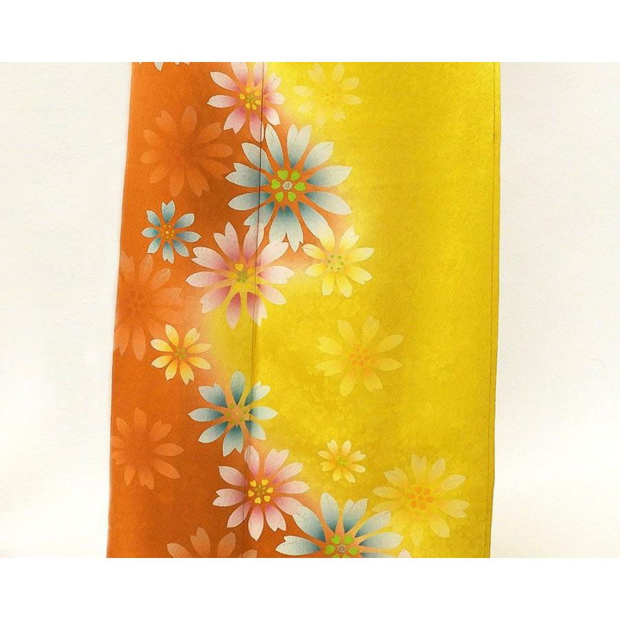 振袖 正絹 花模様 5点セット 身丈169.5cm 裄丈68cm 袋帯 長襦袢 帯締め