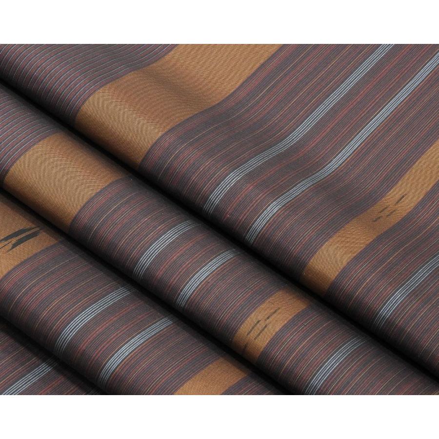 コート 新品 正絹 旗印 本場縞大島 染色作家 岩浅公展作 リバーシブル