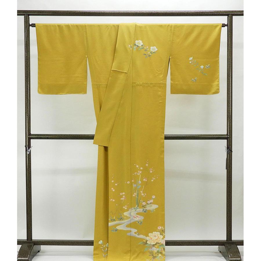 単衣 訪問着 新品仕立済 正絹 鴛鴦四季花模様 身丈164.5cm 裄丈68cm 小難あり 新品 仕立て上がり 着物 wb1066 : きもの ...