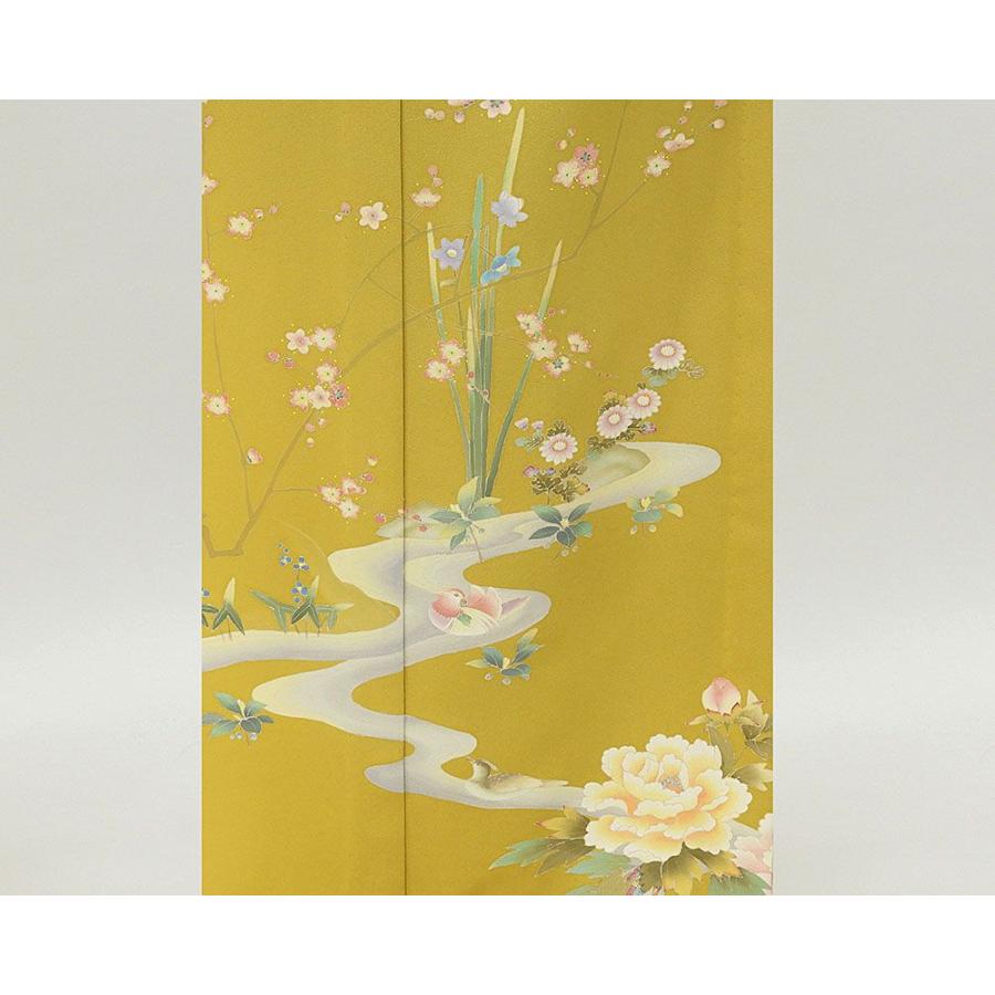 単衣 訪問着 新品仕立済 正絹 鴛鴦四季花模様 身丈164.5cm 裄丈68cm 小難あり 新品 仕立て上がり 着物 wb1066 : きもの ...