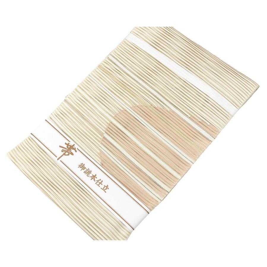 夏帯 名古屋帯 絽綴れ 正絹 新品 仕立て上がり アイボリー 横段 半月 夏八寸帯 八寸 夏用 夏物 絽つづれ y2945 : きもの翔鶴 - 通販 - Yahoo!ショッピング