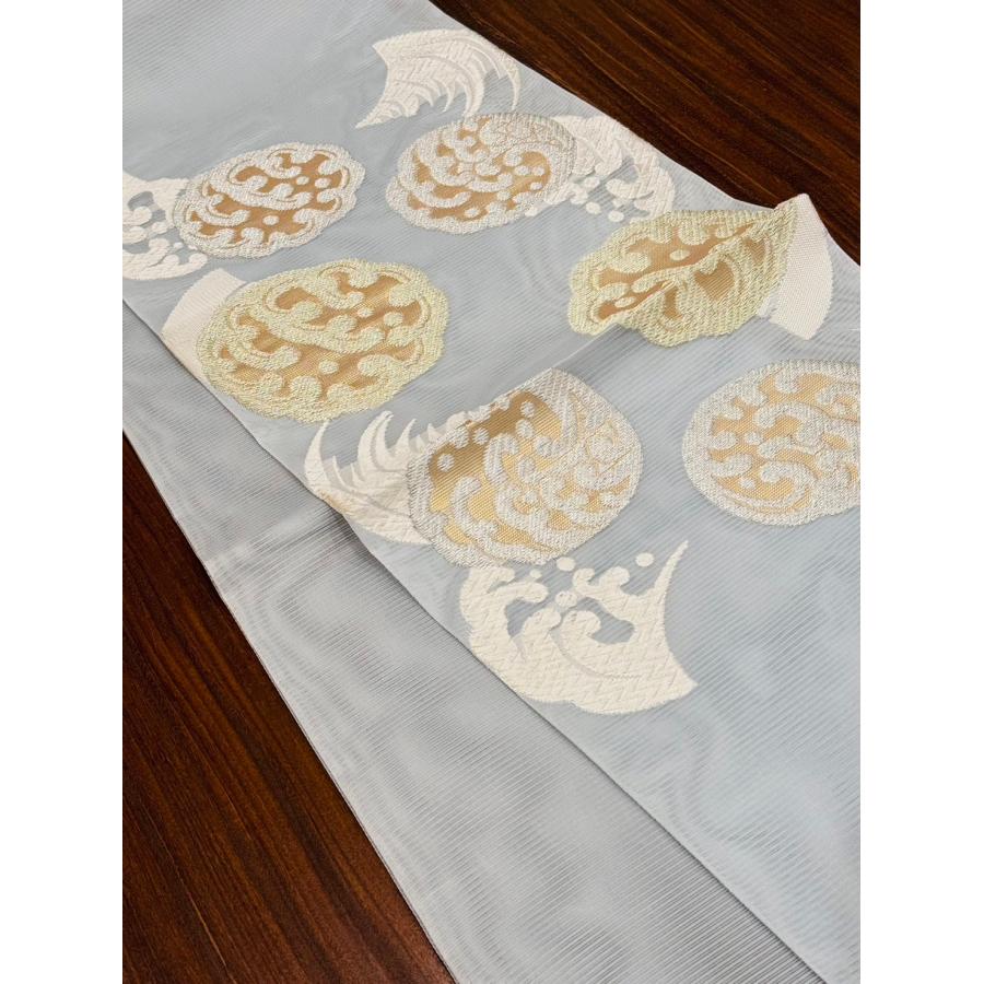 絽袋帯 唐織 花丸紋 夏 単衣 河合康幸 青海波 夏帯 西陣織 商品 絽袋帯 唐織 花丸紋 夏 単衣 河合康幸 青海波 夏帯 西陣織 商品
