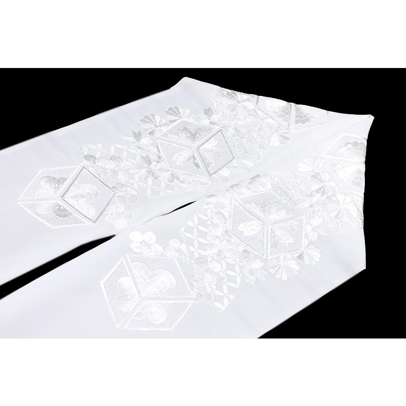 半衿 振袖 成人式 訪問着 刺繍 白地 白糸 礼装用 黒留袖 色留袖 オフホワイト 菊 桜 梅 扇 青海波 七宝繋ぎ 亀甲 文様 花 和柄 ...