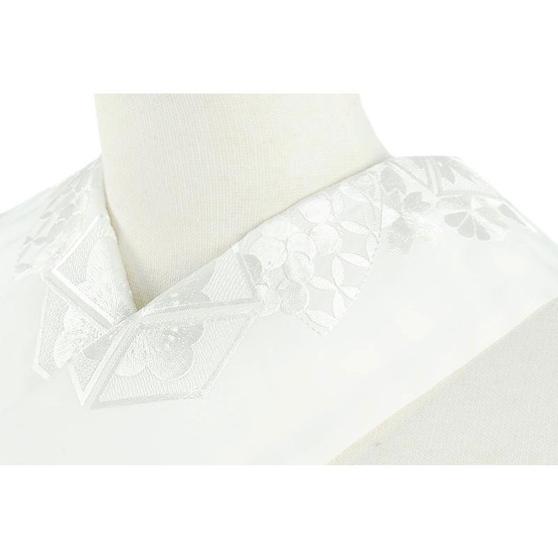 半衿 振袖 成人式 訪問着 刺繍 白地 白糸 礼装用 黒留袖 色留袖 オフホワイト 菊 桜 梅 扇 青海波 七宝繋ぎ 亀甲 文様 花 和柄 ...