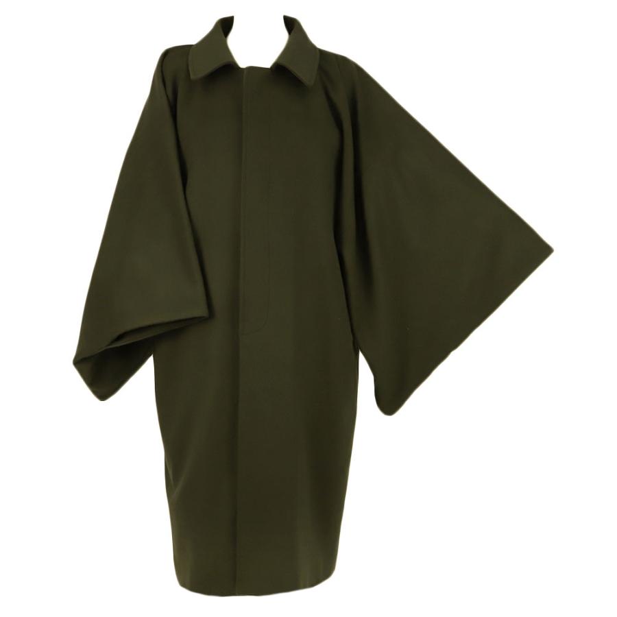 和装コート 角袖 カシミヤ混 カーキ ロング メンズ Mサイズ 日本製 着物 道行コート 長羽織 防寒 厳寒 秋冬 おしゃれ かっこい No.3-0714 : 六華ricca - 通販 ...