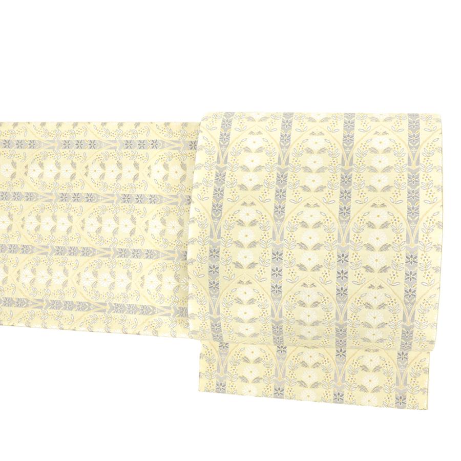 袋帯 橋本テル織物 正絹 クリーム色 金 花 菊 縞 唐織 仕立て上がり 礼装用 セミフォーマル 西陣織 証紙 No.6-2157 : 六華ricca - 通販 - Yahoo!ショッピング