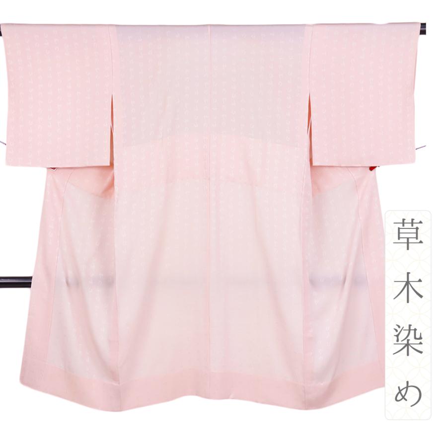 中古 襦袢 正絹 リサイクル 楊柳 薄ピンク 半襟付き 身丈119cm 裄65cm Sサイズ 友禅染 草木染 カジュアル ちりめん 新古品 No.i3-0768 : 六華ricca - 通販 ...