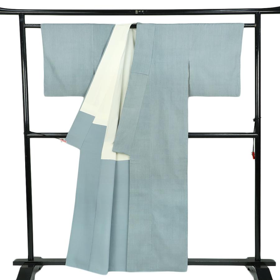 中古 本場 結城紬 正絹 無地 水色 重要無形文化財 カジュアル リサイクル 着物 仕立て上がり 身丈156cm 裄64cm Sサイズ No.i3-0836 : 六華ricca - 通販 ...