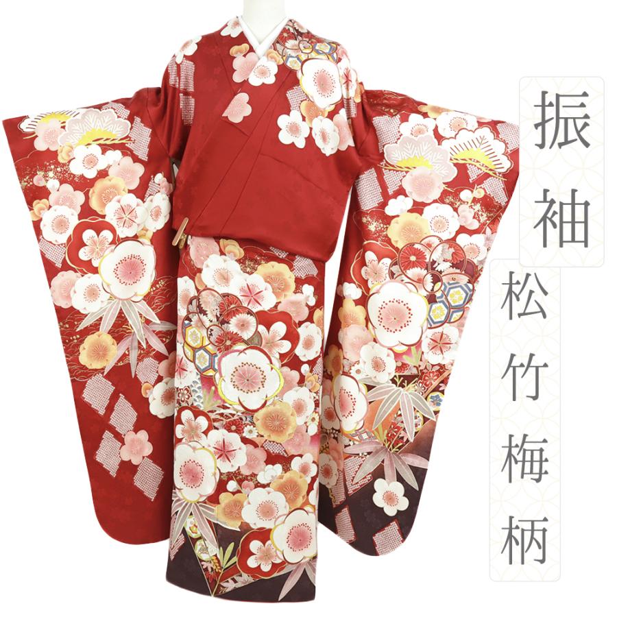 中古 振袖 成人式 アウトレット 正絹 赤 松竹梅 菊 仕立て上がり 身丈175cm 裄70.5cm TLサイズ 礼装用 フォーマル No.i3-0847 : 六華ricca - 通販 ...