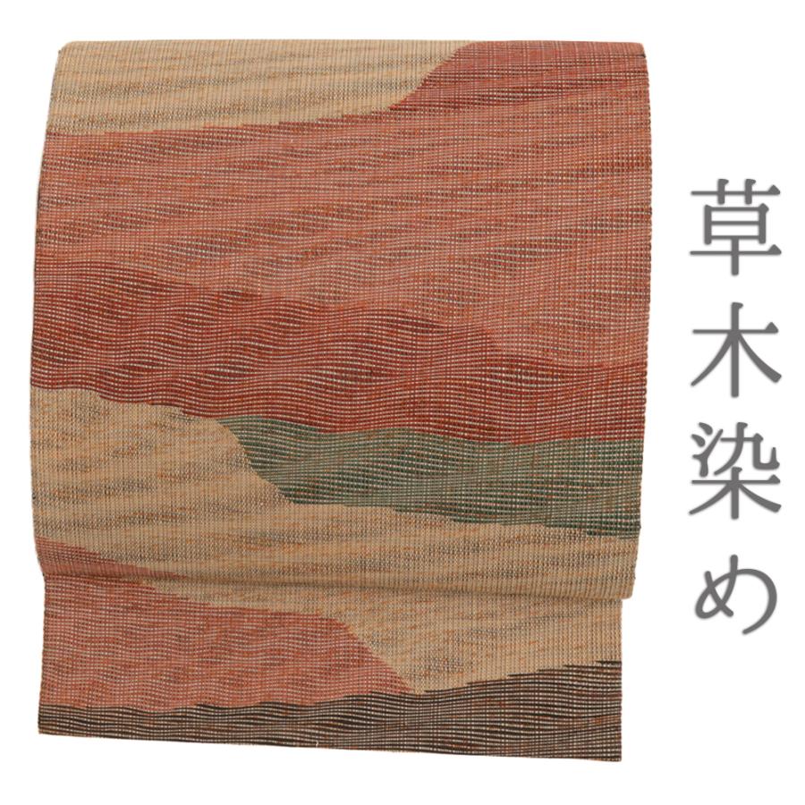 袋帯 中古 洒落袋帯 紬 正絹 リサイクル 草木泥染 茶色 波 紬遊 着物 仕立て上がり カジュアル 小紋 波筬紙布 No.i6-2347 : 六華ricca - 通販 - Yahoo!ショッピング