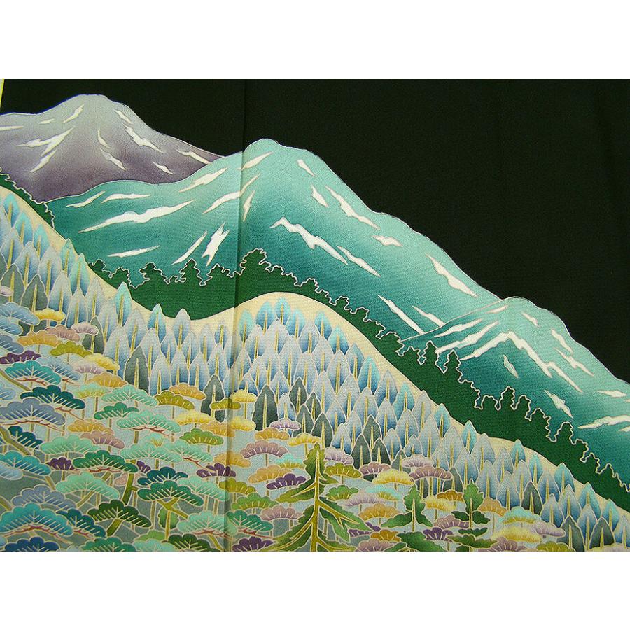 美品 作家物 縮緬地 本加工染 黒留袖（正絹）仕立上り＜D400＞ : リサイクルきもの時代屋 - 通販 - Yahoo!ショッピング