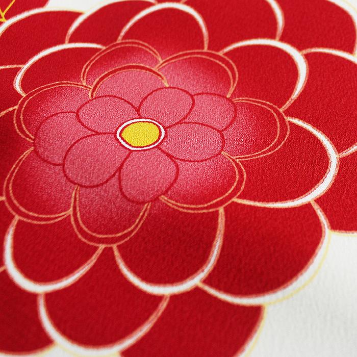 振袖 成人式 総柄 ポリエステル 新品 日本製生地 白 ホワイト 赤 振袖 成人式 総柄 ポリエステル 新品 日本製生地 白 ホワイト 赤
