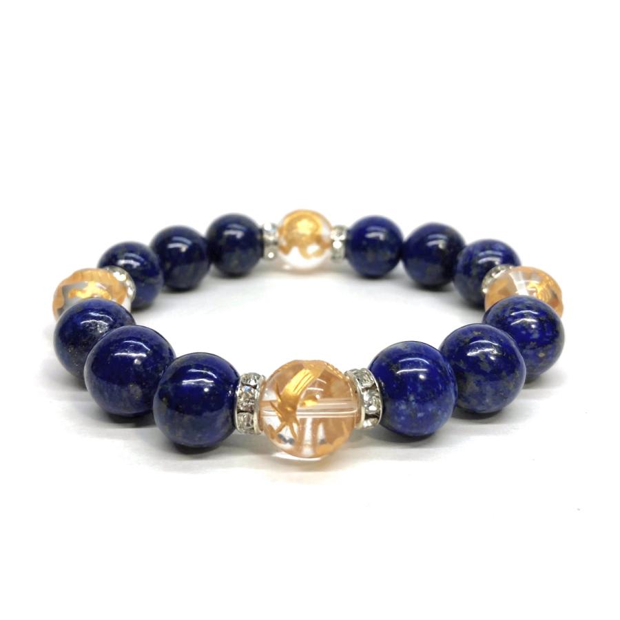 四神獣金彫水晶×ラピスラズリ パワーストーン ブレスレット 天然石ブレス 12mm (シルバー) お守り : パワーストーン Kinari&Co. - 通販 - Yahoo!ショッピング