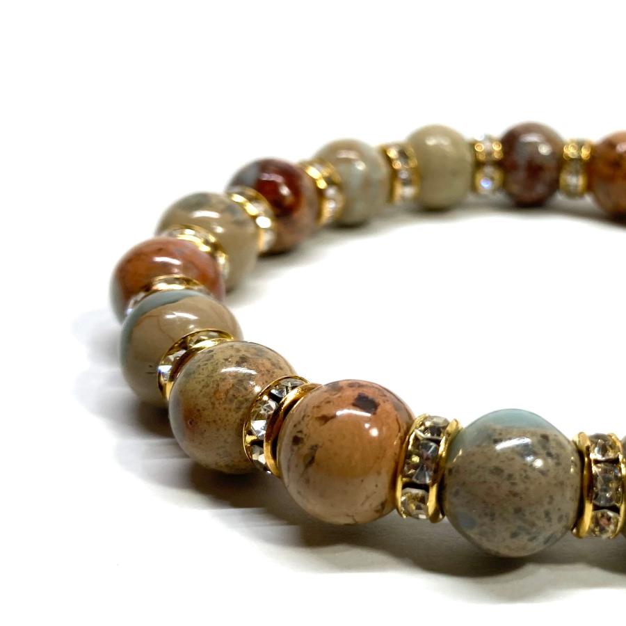 インプレッションストーン 天然石 パワーストーン ブレスレット (ゴールド) 10mm : パワーストーン Kinari&Co. - 通販 - Yahoo!ショッピング