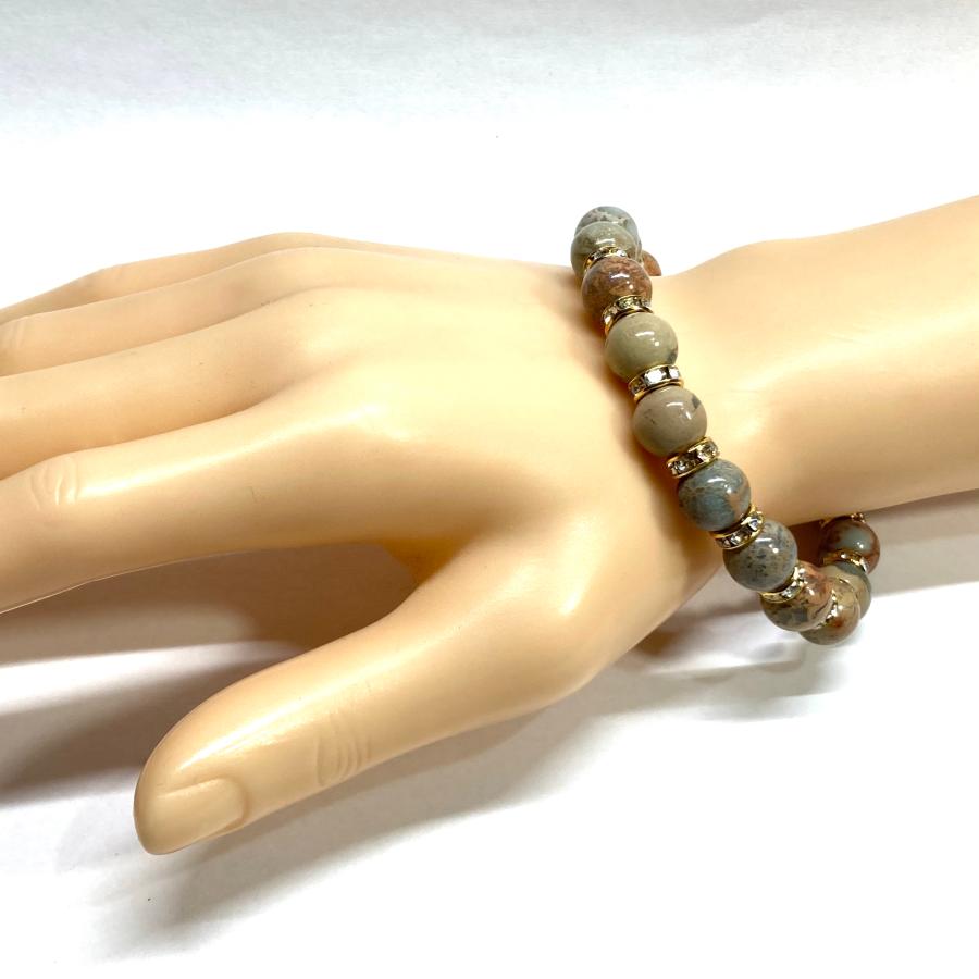 インプレッションストーン 天然石 パワーストーン ブレスレット (ゴールド) 10mm : パワーストーン Kinari&Co. - 通販 - Yahoo!ショッピング