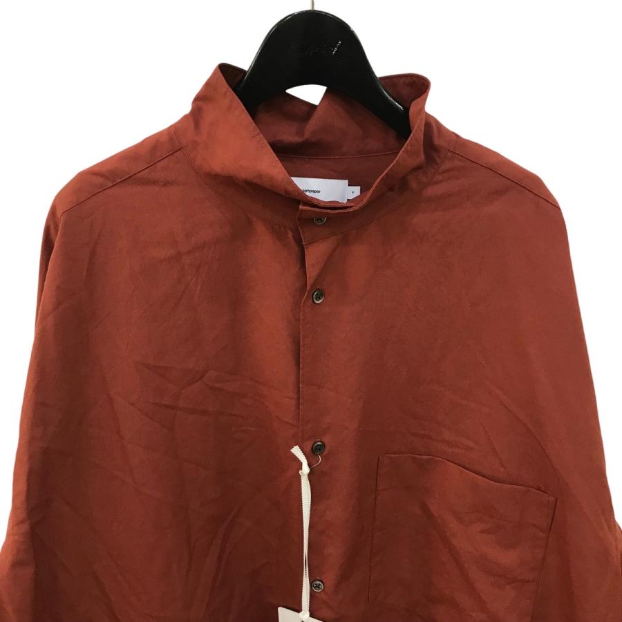 【値下げ】Graphpaper 22AW 「Fine Tropical Stand Collar Shirt」 スタンドカラーシャツ GM223 50168 ブリック（ブラウン系） サイズ ...