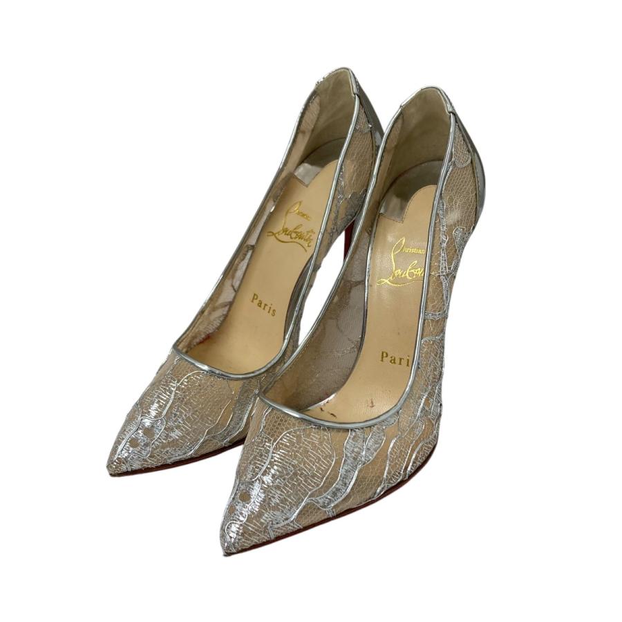 Christian Louboutin クリスチャンルブタン レースヒールパンプス シルバー サイズ：36 1/2 : カインドオルYahoo!店 - 通販 - Yahoo!ショッピング