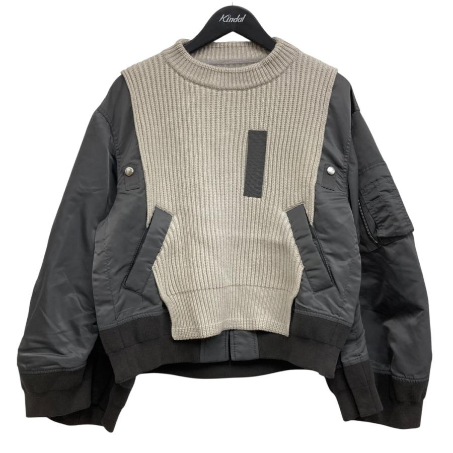 sacai サカイ MA-1ドッキングニット グレー サイズ：M : カインドオルYahoo!店 - 通販 - Yahoo!ショッピング