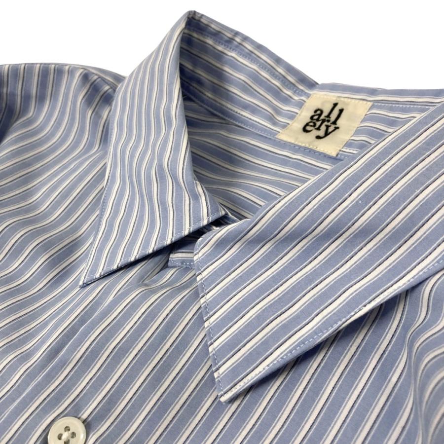 allery アレリー ストライプ 長袖シャツ ブルー サイズ：M : カインドオルYahoo!店 - 通販 - Yahoo!ショッピング