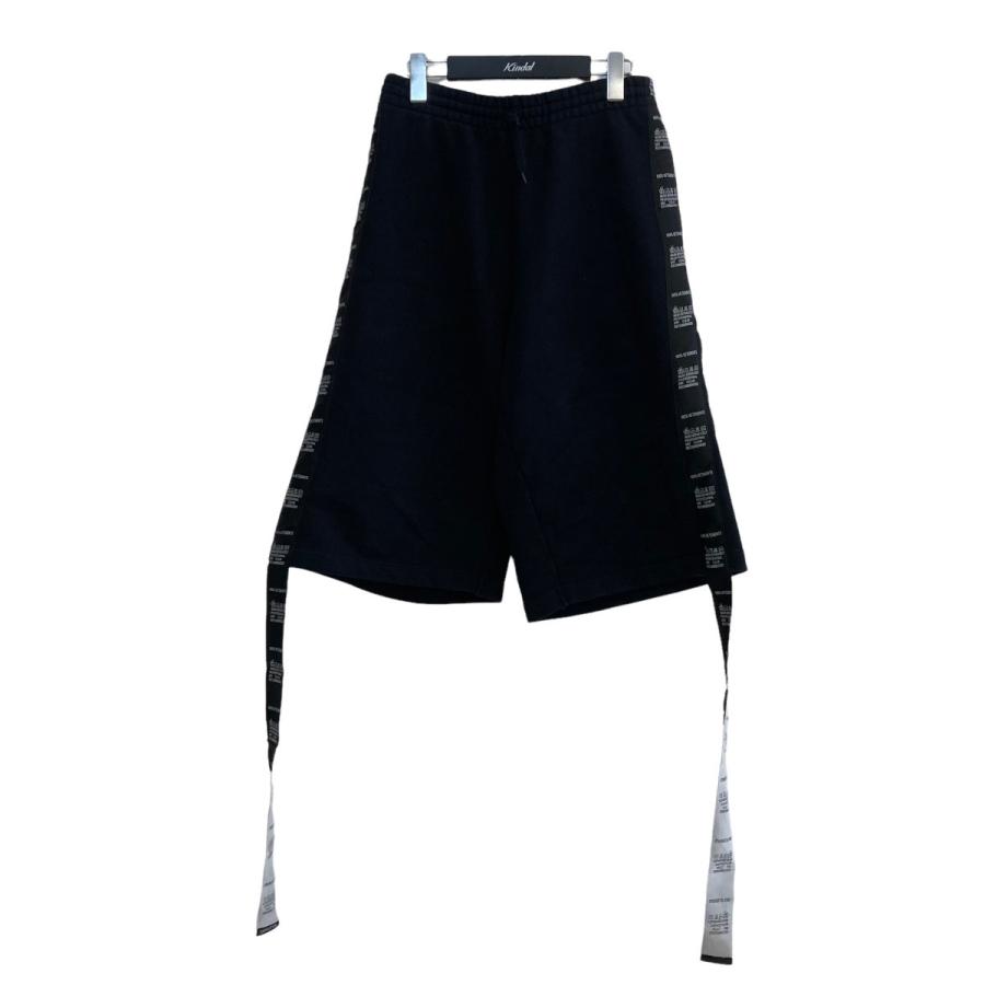 VETEMENTS 18SS Logo Tape Drawstring Waist Shorts WSS18PA9 ブラック サイズ：S ...
