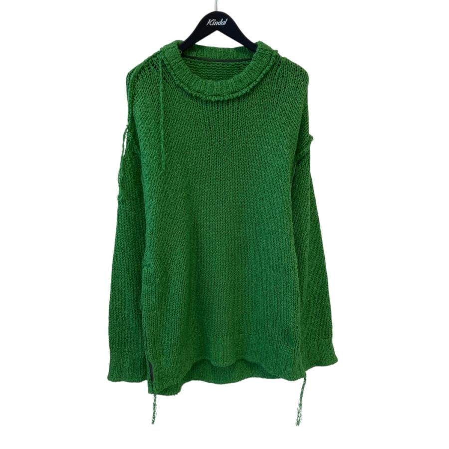 sacai サカイ 23SS オーバーサイズダメージ ニット 23-03015M 黄緑 サイズ：2 : カインドオルYahoo!店 - 通販 - Yahoo!ショッピング