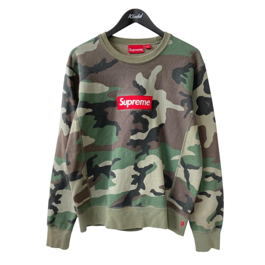 Supreme シュプリーム 15FW BOX LOGO CREW NECK カモ柄 ボックス ロゴ スウェットトレーナー オリーブ サイズ ...