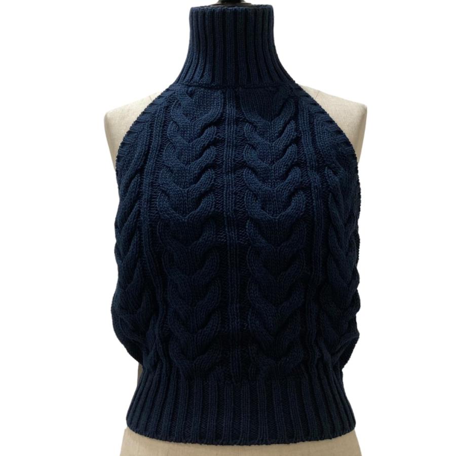 Max Mara マックスマーラ MaxMara STALLO ピュアコットン ケーブルニットベスト 113612238 ネイビー サイズ：4 : カインドオルYahoo!店 - 通販 ...