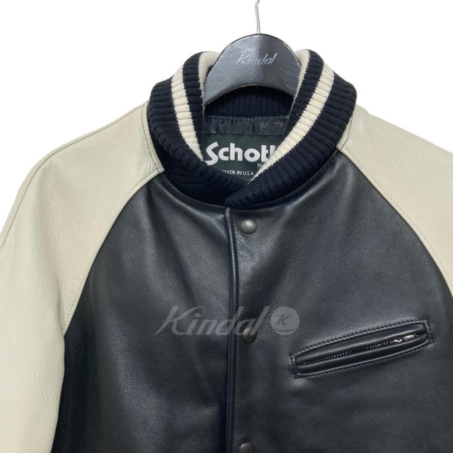 Schott N.Y.C 【値下げ】Schott×eYe COMME des GARCONS JUNYAWATANABE MAN レザージャケット ブラック×ホワイト サイズ：SIZE XS ...