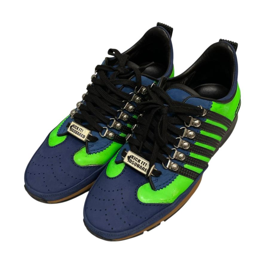 DSQUARED2 ディースクエアード スニーカー ネイビー×グリーン サイズ：42 : カインドオルYahoo!店 - 通販 - Yahoo!ショッピング