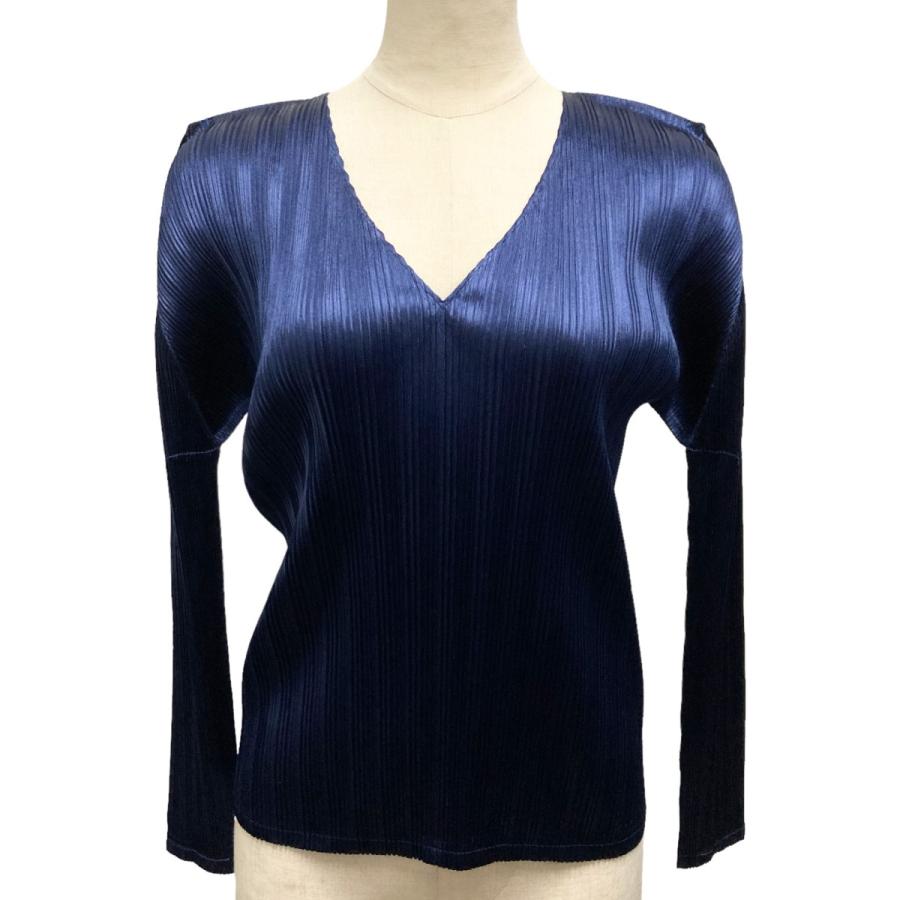 PLEATS PLEASE 【値下げ】PLEATS Vネックプリーツ長袖カットソー PP13-FK373 ネイビー サイズ：3 (和歌山店) : カインドオルYahoo!店 - 通販 ...