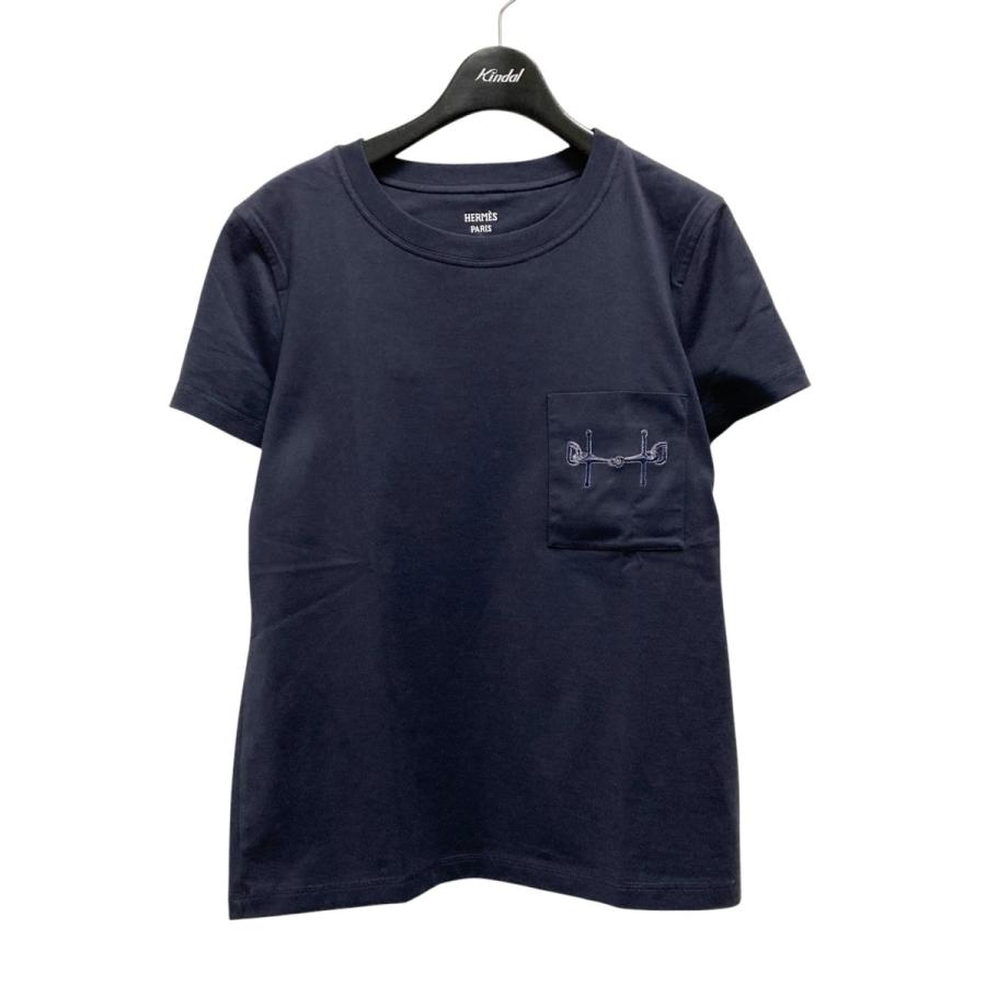HERMES エルメス 胸ポケット半袖Tシャツ ネイビー サイズ：36 : カインドオルYahoo!店 - 通販 - Yahoo!ショッピング
