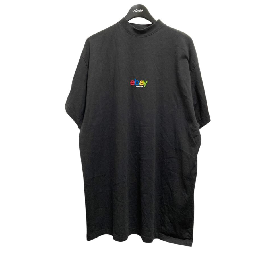 BALENCIAGA バレンシアガ Ebay T shirt シワ加工Tシャツ 787349 ブラック サイズ：L : カインドオルYahoo!店 - 通販 - Yahoo!ショッピング