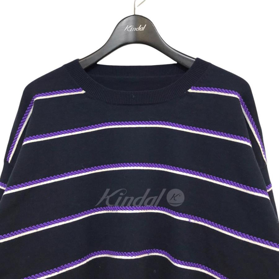 ALEXANDER LEE CHANG 「PICOT BORDER KNIT」 ボーダーニット ブラック×パープル サイズ：3 (原宿店 ...