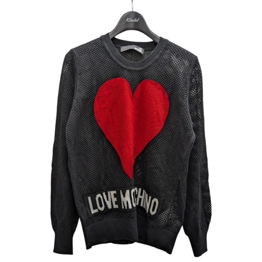 MOSCHINO モスキーノ ハートメッシュニット ブラック サイズ：US 4 : カインドオルYahoo!店 - 通販 - Yahoo!ショッピング