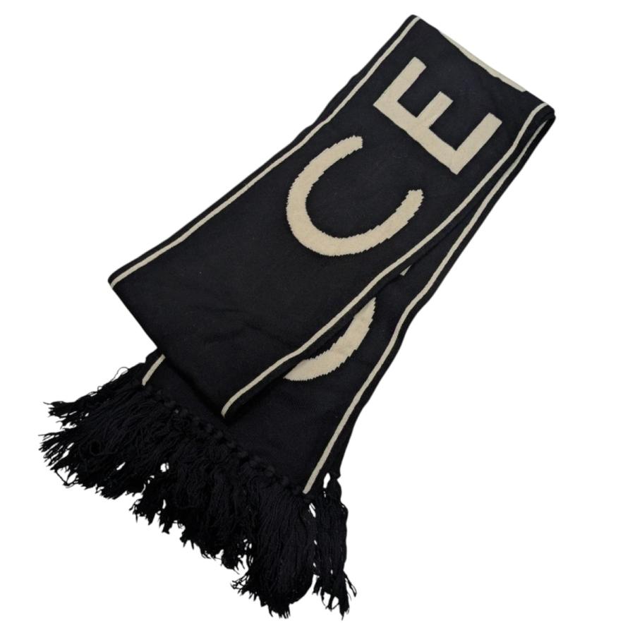 CELINE セリーヌ ロゴマフラー ブラック×ホワイト : カインドオルYahoo!店 - 通販 - Yahoo!ショッピング