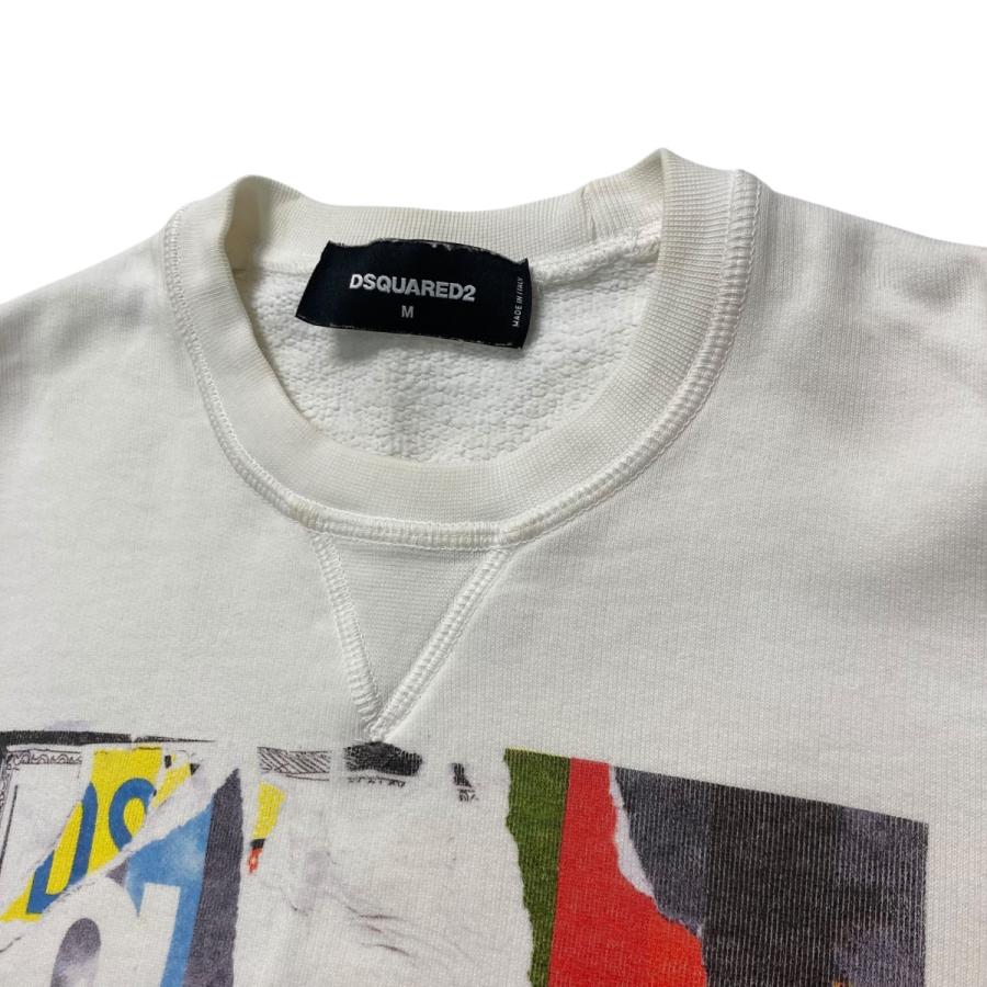 DSQUARED2 ディースクエアード コットントレーナー S74GU0072 ホワイト サイズ：M : カインドオルYahoo!店 - 通販 - Yahoo!ショッピング