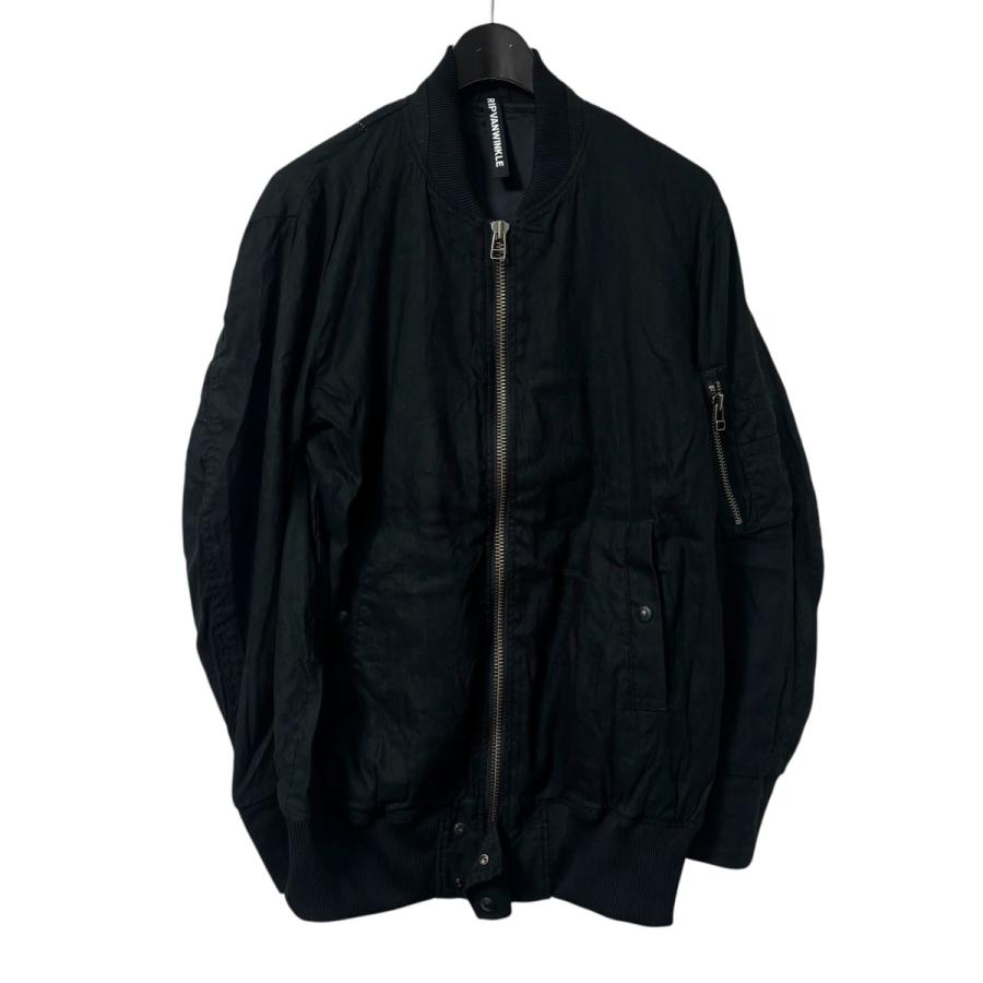 ripvanwinkle 【値下げ】ripvanwinkle 23SS MA-1 JACKET 亜麻×レーヨン リネン混MA-1ジャケット RW 541 ブラック サイズ：M (EC ...