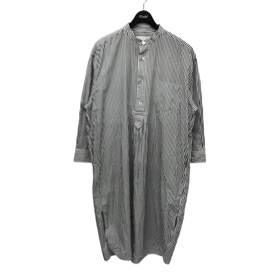 ティッカ TICCA ノーカラータックロングシャツ シャツワンピース TBAS-126 ブラック×ホワイト サイズ：Free : 8033001828535 : カインドオルYahoo!店 ...