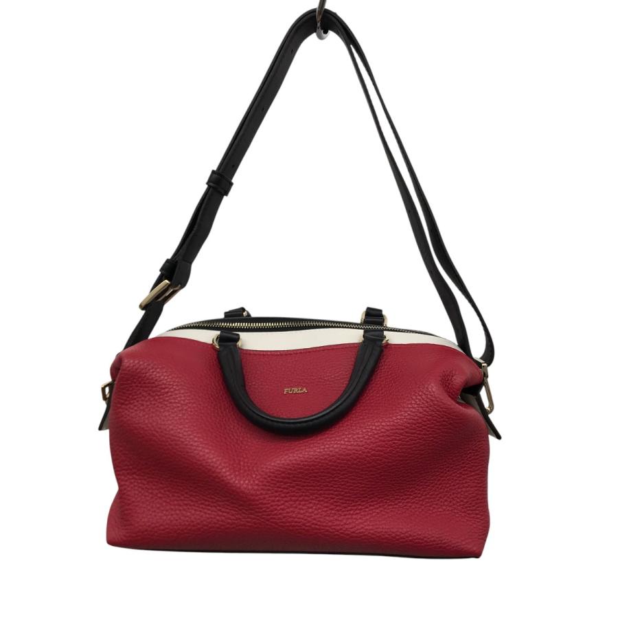 FURLA フルラ 2WAYバッグ レッド×ホワイト : カインドオルYahoo!店 - 通販 - Yahoo!ショッピング
