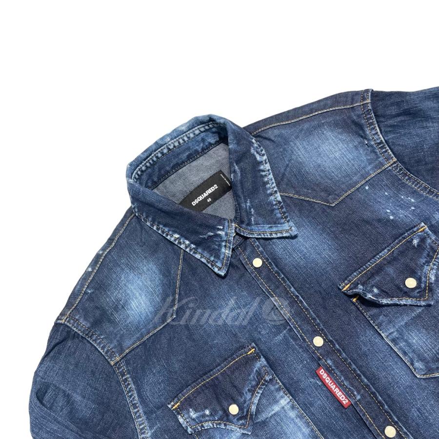DSQUARED2 【値下げ】DSQUARED2 2021AW ディストレスデニムシャツ インディゴ サイズ：40 (神戸元町店) : カインドオルYahoo!店 - 通販 - Yahoo ...