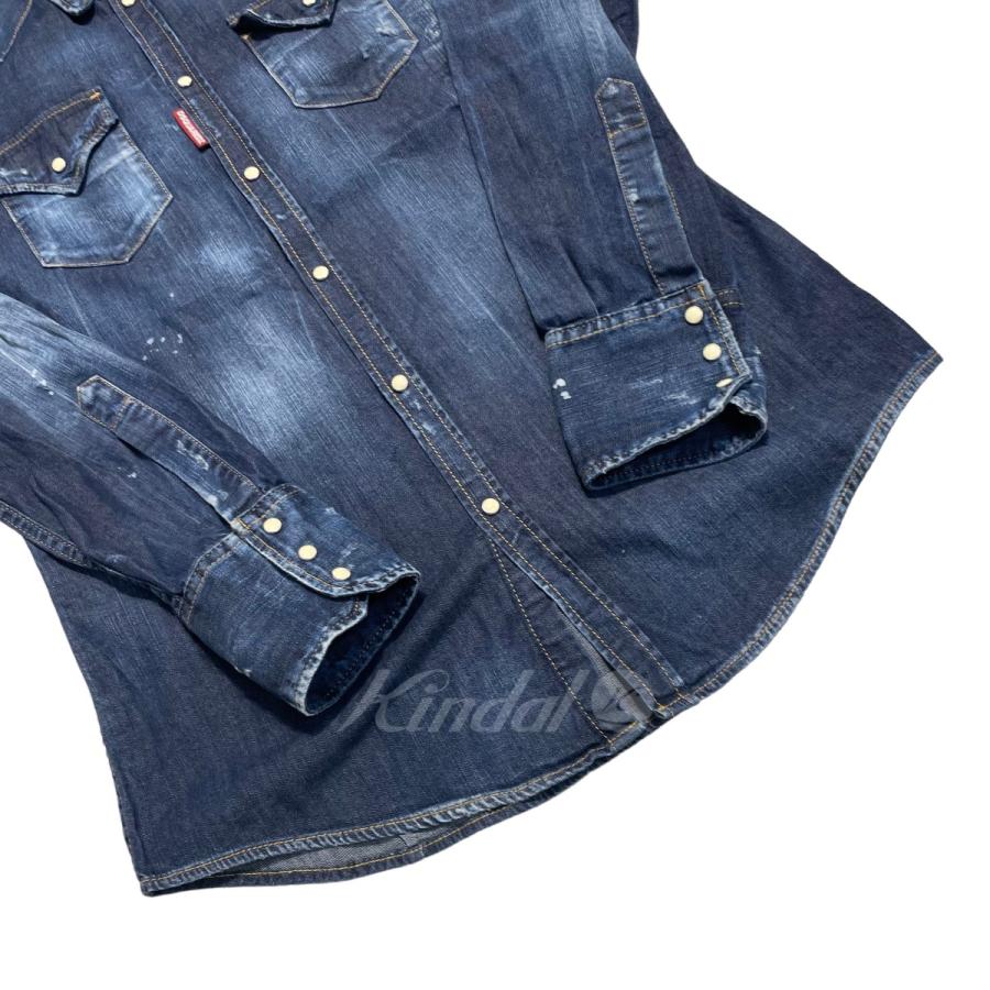 DSQUARED2 【値下げ】DSQUARED2 2021AW ディストレスデニムシャツ インディゴ サイズ：40 (神戸元町店) : カインドオルYahoo!店 - 通販 - Yahoo ...
