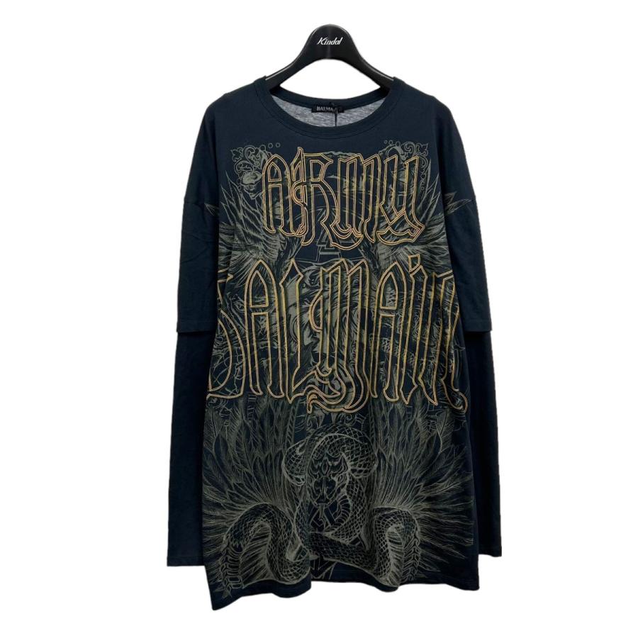 BALMAIN 【値下げ】BALMAIN ロングスリーブTシャツ ネイビー (渋谷神南店) : カインドオルYahoo!店 - 通販 - Yahoo!ショッピング