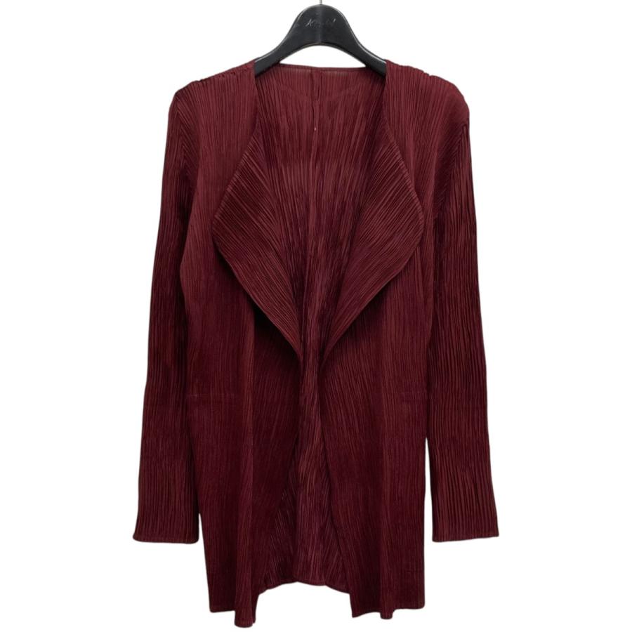 PLEATS PLEASE プリーツプリーズ プリーツカーディガン ボルドー サイズ：3 : カインドオルYahoo!店 - 通販 - Yahoo!ショッピング