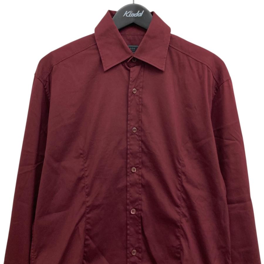 PRADA プラダ 長袖シャツ ワインレッド サイズ：39 : カインドオルYahoo!店 - 通販 - Yahoo!ショッピング