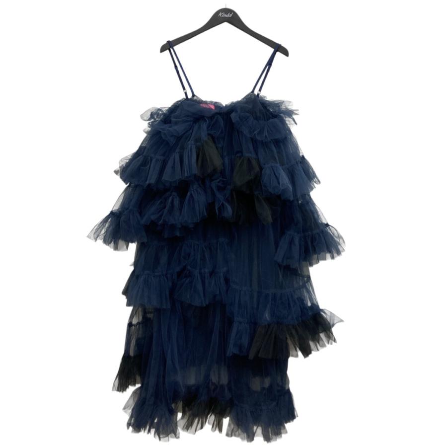 vv ヴィヴィアーノ VIVIANO TIERED DRESS チュールキャミソールワンピース ネイビー サイズ：M : カインドオルYahoo!店 - 通販 - Yahoo!ショッピング