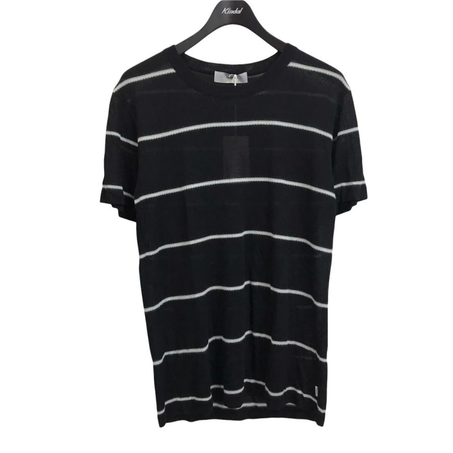 Sugar SUGARHILL 21SS SILK LINEN STRIPED KNIT TEE ニットTシャツ ブラック×ブルー サイズ：M (銀座店) 220 : カインドオルYahoo ...