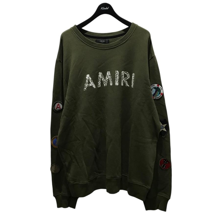 AMIRI アミリ 袖パッチロゴプリントスウェット オリーブ サイズ：XL : カインドオルYahoo!店 - 通販 - Yahoo!ショッピング